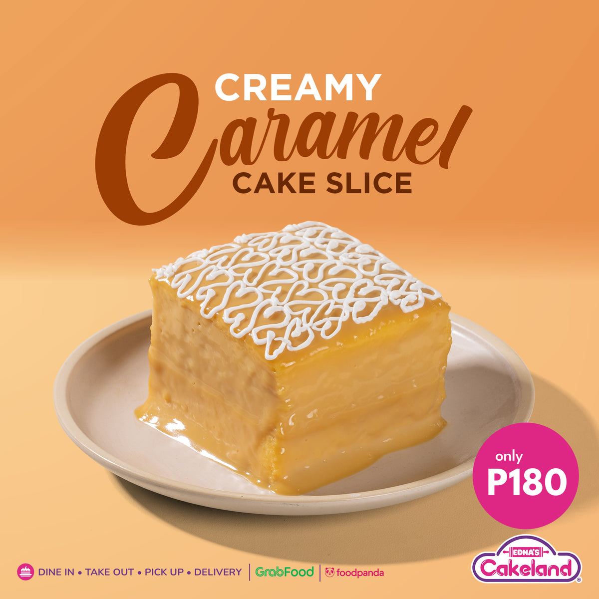 CREAMY CARAMEL CAKE SLICE – Edna's Cakeland